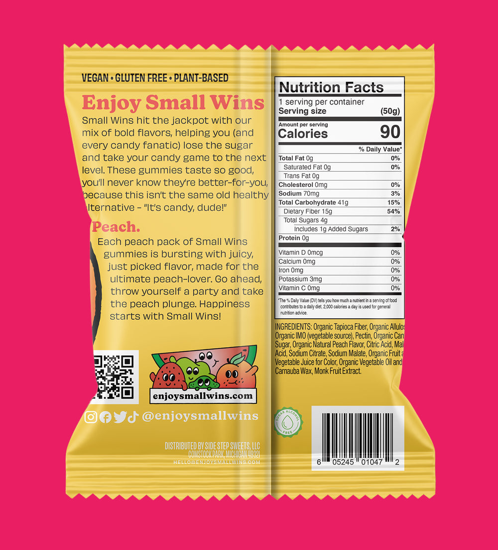 Classic Peach Organic All Natural Gummies - Small Wins Candy