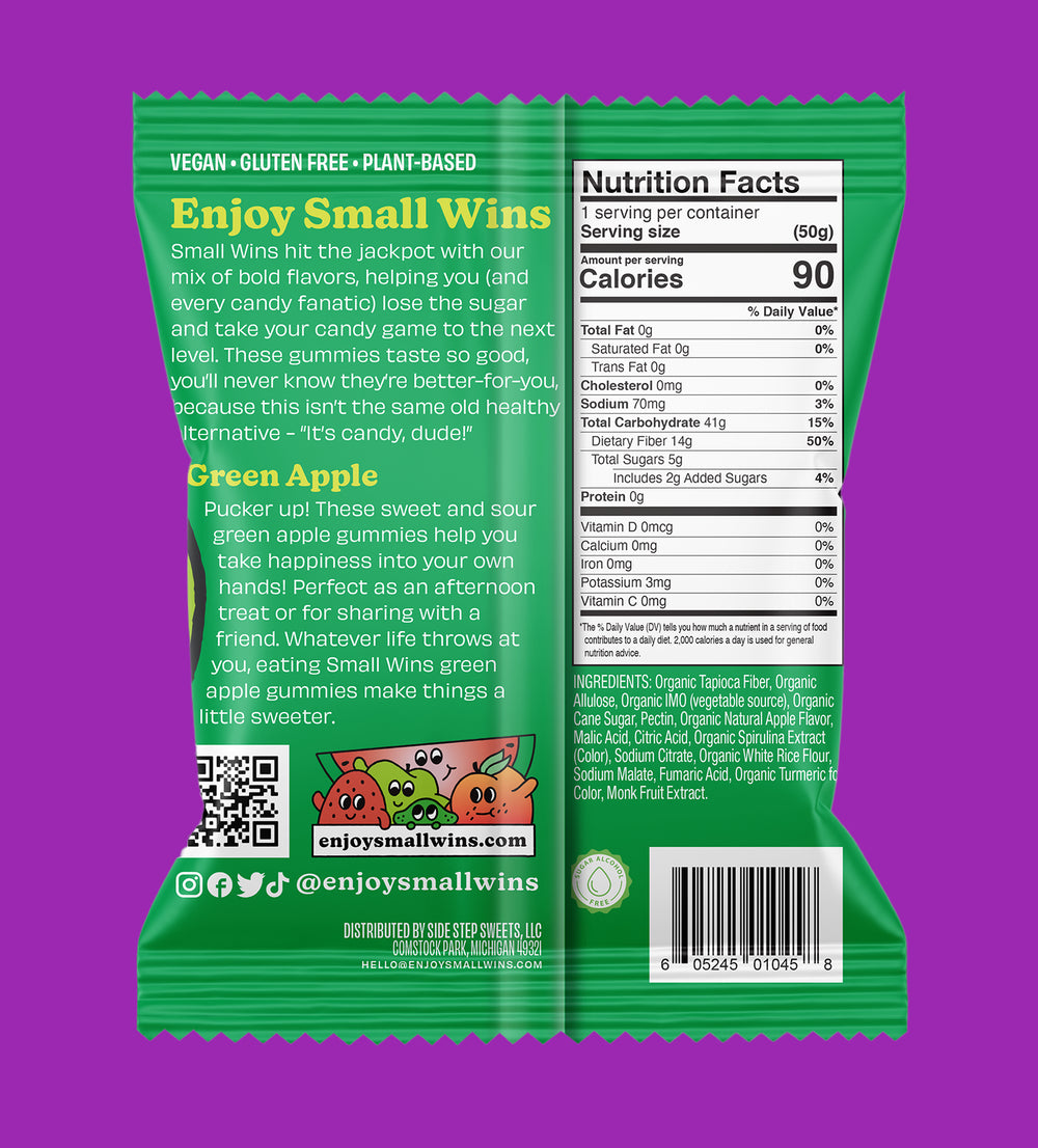 Sour Green Apple All Natural Gummies - Small Wins Candy