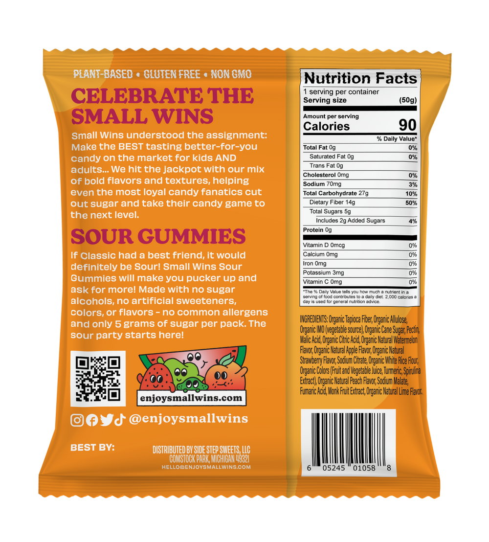 Sour Mix Organic All Natural Gummies - Small Wins Candy